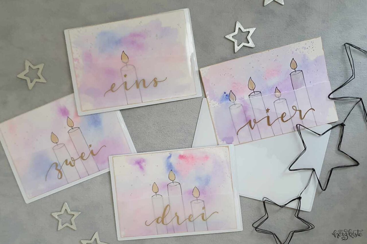 Einfacher und persönlicher DIY Adventskranz aus Papier